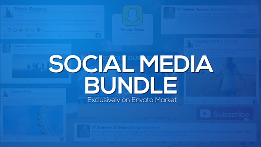 پروژه افترافکت باندل شبکه های اجتماعی Social Media Bundle • مخزن ودره