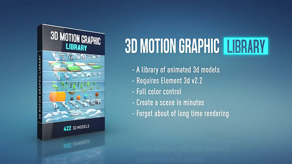 پروژه افترافکت مجموعه موشن گرافیک سه بعدی ۳D Motion Graphic Library ...