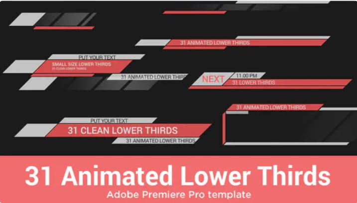 پروژه پریمیر عناوین زیرنویس 31 Animated Lower Thirds • مخزن ودره